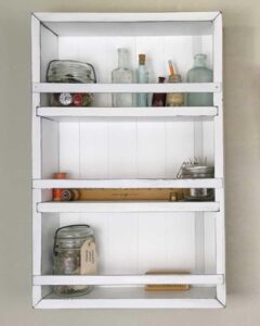 mansfield cabinet no. 102 - solid wood spice rack cabinet white wash/khaki green