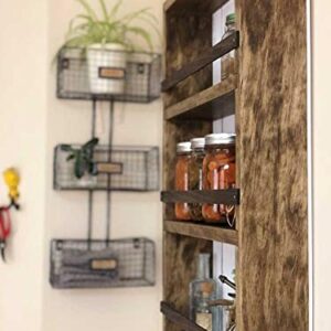 Mansfield Cabinet No. 103 - Solid Wood Spice Rack Cabinet Willow Grey/Castle Grey