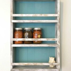 Mansfield Cabinet No. 102 - Solid Wood Spice Rack Cabinet Khaki Green/Khaki Green