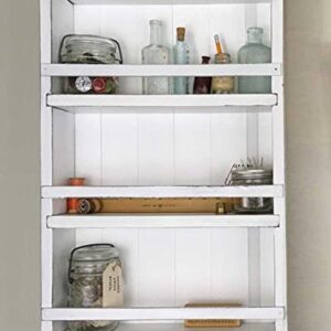 Mansfield Cabinet No. 102 - Solid Wood Spice Rack Cabinet White/Tuscan Red