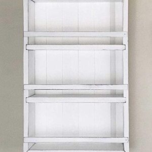 Mansfield Cabinet No. 102 - Solid Wood Spice Rack Cabinet White/Tuscan Red