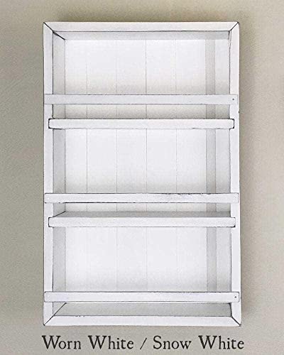 Mansfield Cabinet No. 102 - Solid Wood Spice Rack Cabinet White/Tuscan Red