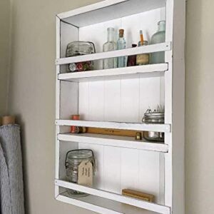 Mansfield Cabinet No. 102 - Solid Wood Spice Rack Cabinet White/Tuscan Red