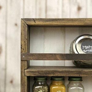 Mansfield Cabinet No. 104 - Solid Wood Spice Rack Cabinet Carbon Grey/Farmhouse Red