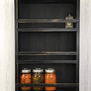 Mansfield Cabinet No. 102 - Solid Wood Spice Rack Cabinet Black/White