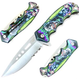 Pocket Knife Joker Super Knife Spring Assisted Open 8.5" Green Handle