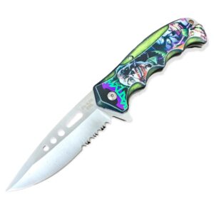 Pocket Knife Joker Super Knife Spring Assisted Open 8.5" Green Handle