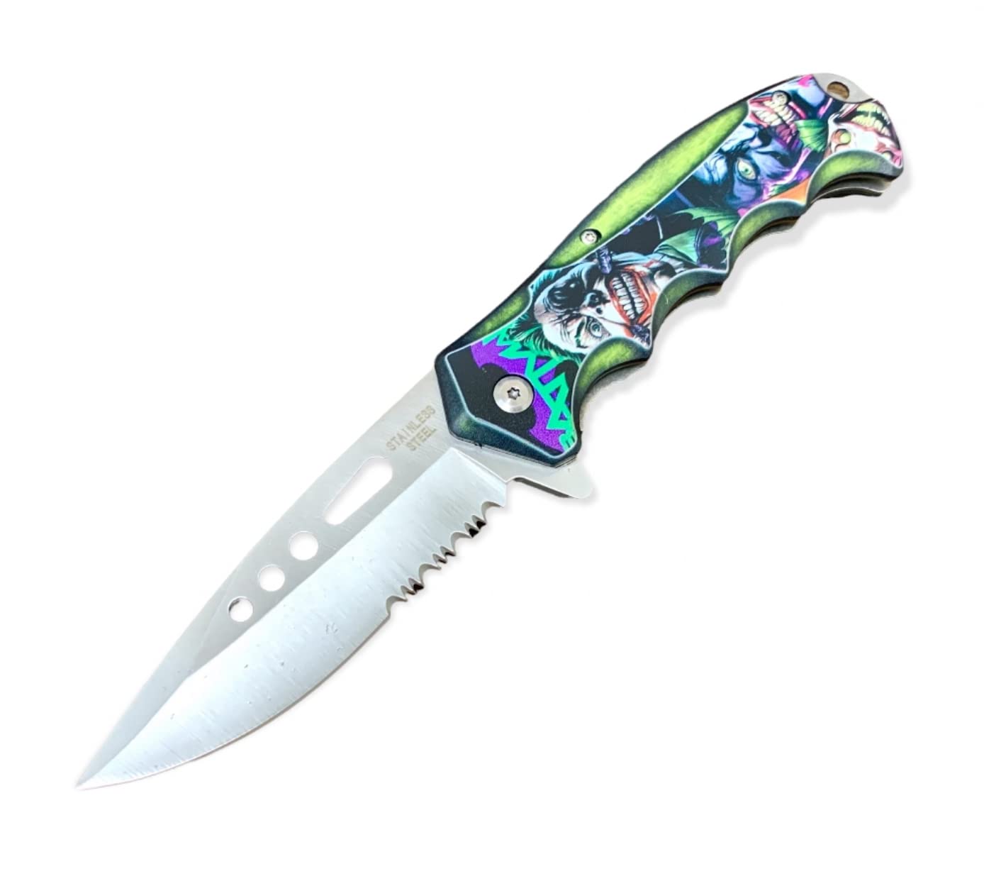 Pocket Knife Joker Super Knife Spring Assisted Open 8.5" Green Handle