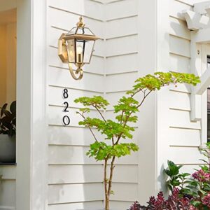 GAAZIE 13.7in Copper Porch Light Oil-Rubbed Brass Outdoor Wall Lights with Beveled Glass,Exterior Wall Sconce for Porch & Patio Light,1 Pack