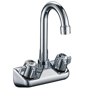 evolvegoods commercial kitchen faucet wall mount kitchen sink faucet utility laundry centerset swivel high-arc spout 2 handle restaurant chrome mixer tap nsf