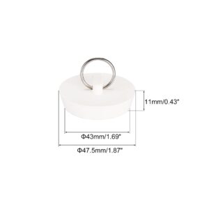 uxcell Rubber Sink Plug, White Drain Stopper Fit 1-3/4" to 1-7/8" Drain with Hanging Ring for Bathtub Kitchen and Bathroom