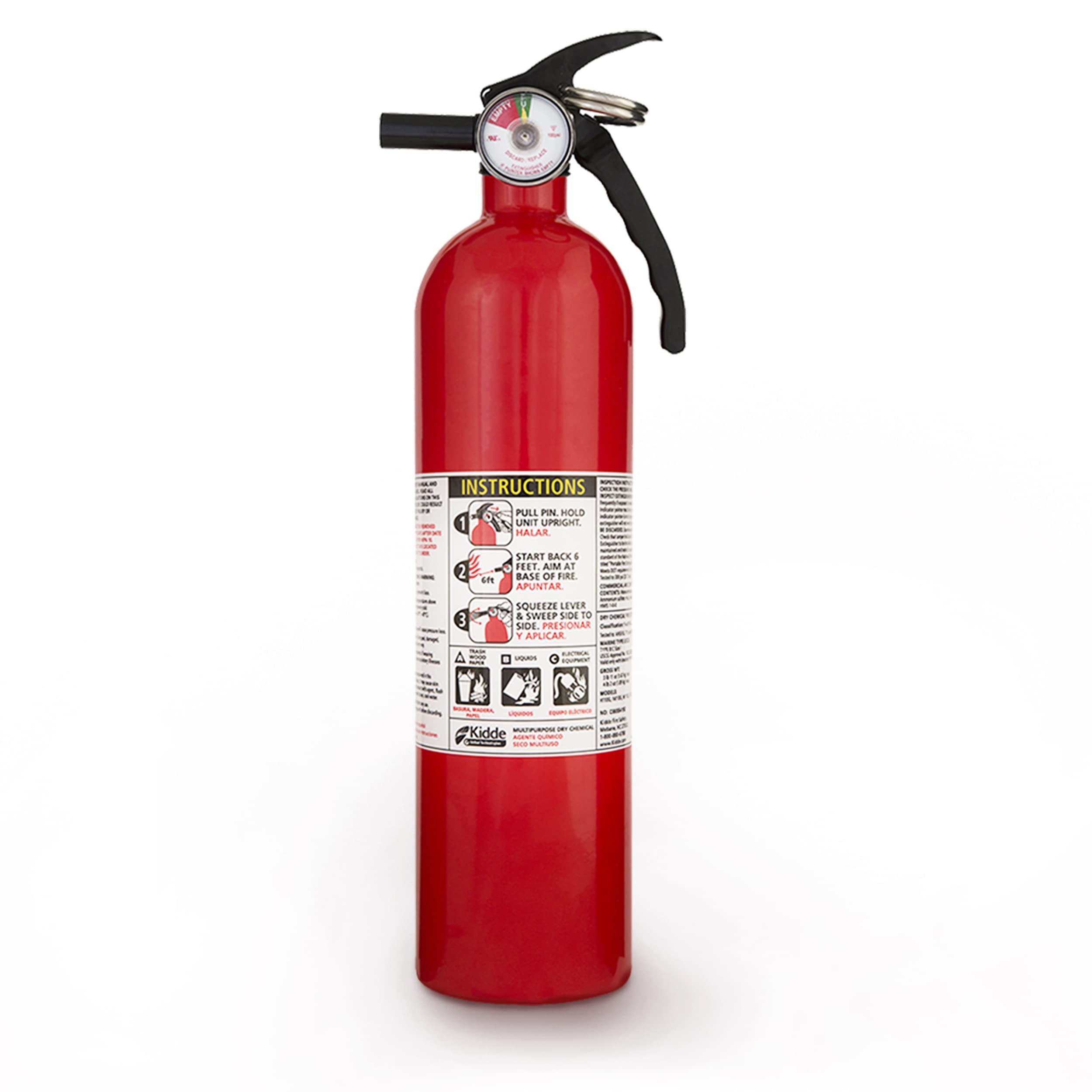 Kidde FA110 Multi Purpose Fire Extinguishers for The House and Boat with Wall Mount Bracket, (Rating 1-A:10-B:C) Includes Wholesalehome Fire Blanket