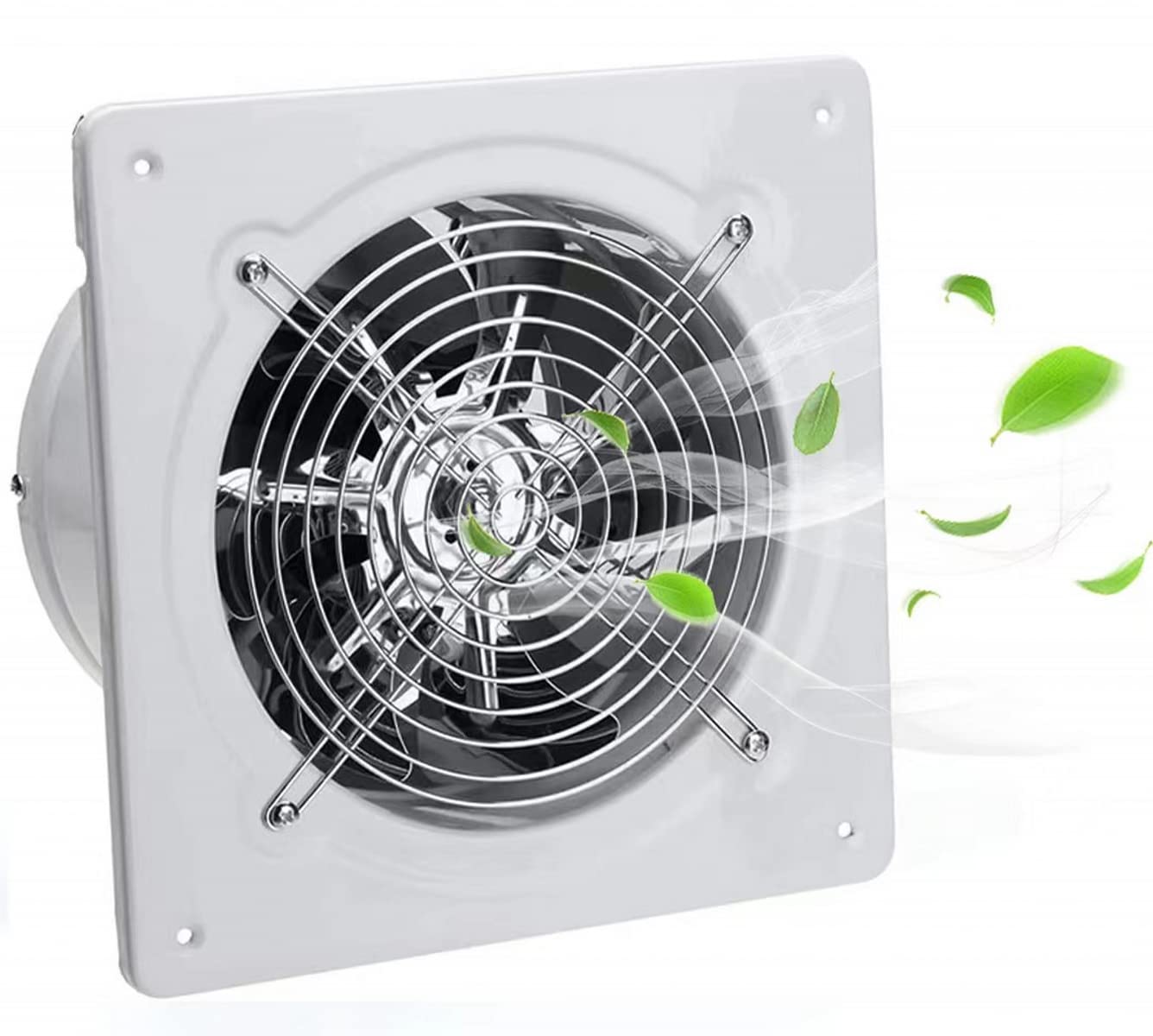 8 inch Exhaust Fan Through Wall Extractor Exhaust Ventilation Fan 110V Exhaust Smoke Fan Ventilation for Kitchen, Bathroom,laundry room,Toilets, Garage, Shopping Mall and Office (500 CFM/White)