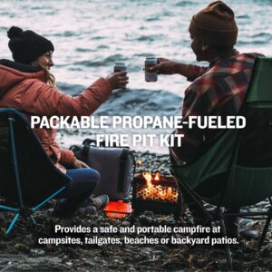 Ignik FireCan and Refillable Lighter - Portable Propane Fire Pit with Hose, Adjustable Regulator, and Refillable Windproof Aluminum Butane Lighter