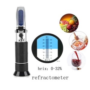 Handheld Portable brix Refractometer 0~20% Brix Meter with Measurement Accuracy 0.1% HT112ATC