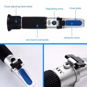 Handheld Portable brix Refractometer 0~20% Brix Meter with Measurement Accuracy 0.1% HT112ATC