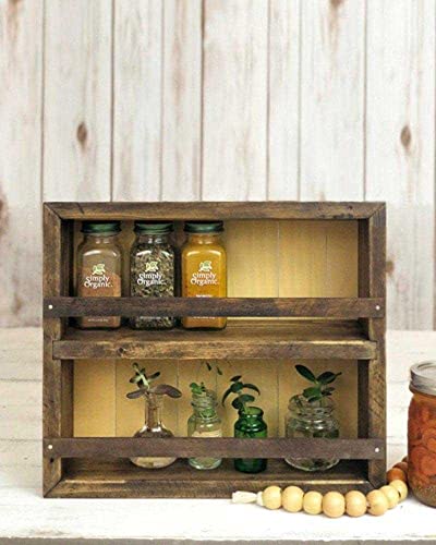 Mansfield No. 104 1/2 - Solid Wood Spice Rack Cabinet Dark Walnut/Navy Blue