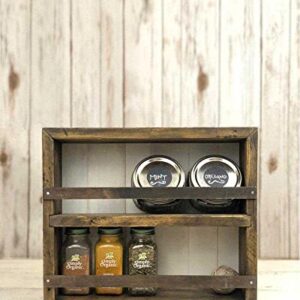 Mansfield No. 104 1/2 - Solid Wood Spice Rack Cabinet Dark Walnut/Navy Blue