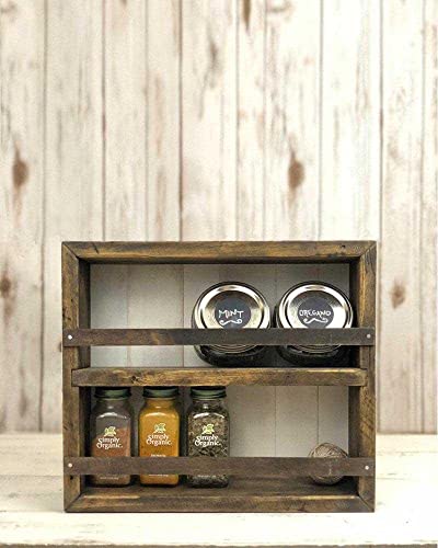 Mansfield No. 104 1/2 - Solid Wood Spice Rack Cabinet Dark Walnut/Navy Blue