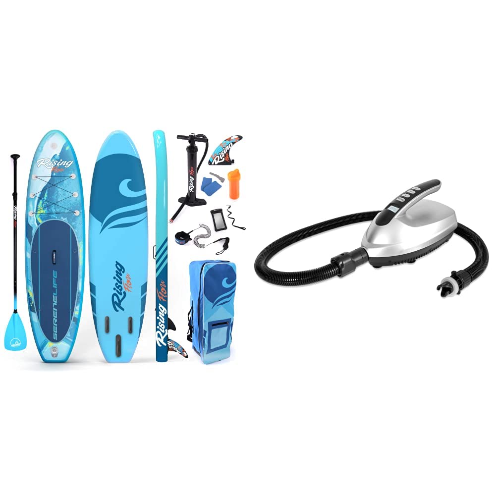 SereneLife Inflatable Stand Up Paddle Board (6 Inches Thick) Bundle with Premium Accessories