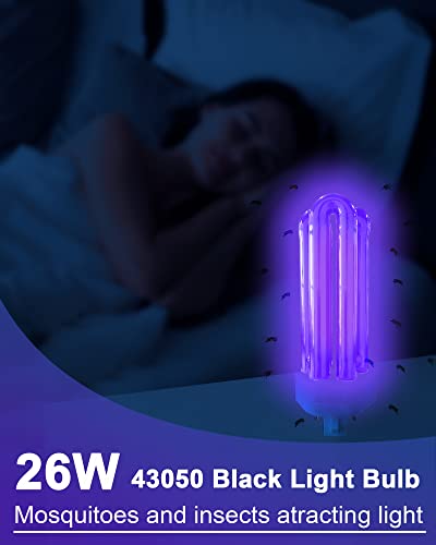 43050 Replacement Bulbs Compatible with Dynatrap DT1775 1 Acre and DT1750 3/4 Acre Bug Zapper, 3U 26W Black Light Bulb for Mosquito & Flying Insect Trap Light, 3 Pack