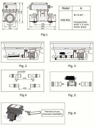 GOORIDA 220V 240V/3KW Spa Hot Tub Thermostat, Inflatable Pool Thermostat with Adjustable Temperature Fits for Bathtub, Above Ground Pools, Water Thermostat Replacement Parts