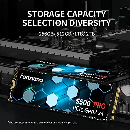 fanxiang S500 Pro 1TB NVMe SSD M.2 PCIe Gen3x4 2280 Internal Solid State Drive, SLC Cache 3D NAND TLC, Up to 3500MB/s, Compatible with Laptop and PC Desktops(Black)