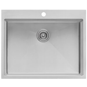 ruvati topmount laundry utility sink 27 x 22 x 12 inch rounded corners deep 16 gauge stainless steel - rvu6027