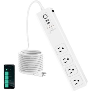 jinvoo zigbee smart surge protector power strip 15a 2000w overload protection works with philips hue smartthings tuya hub echo google home