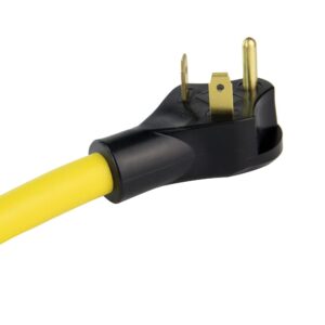 PLIS TT-30P to L14-30R Heavy Duty Generator Adapter,10AWG*3C Generator Flexible Cord,30Amp,3Prong to 4Prong,Yellow,1.5FT