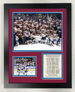 framed colorado avalanche 2021-2022 stanley cup champions 12"x15" photo collage