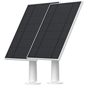 6w solar panel charging compatible with eufy solocam l40/l20/s40/3/3c only,with 13.1ft waterproof charging cable, ip65 weatherproof,includes secure wall mount(type-c connector)（white(2)