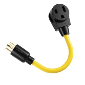 plis nema l14-30p to 6-50r heavy duty generator locking cord,welder adapter,10awg*3c generator plug,30amp,250v,yellow,1.5ft