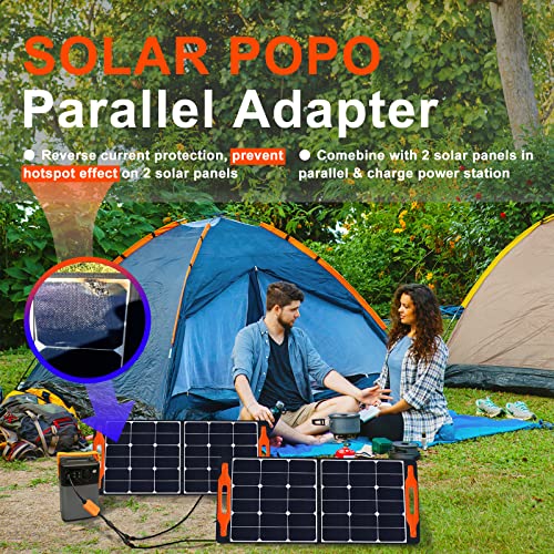 SOLAR POPO Solar Panel Connectors Y Branch Parallel Adapter Cable, 2 in 1 Solar Cable with Reverse Current Protection for Anderson Portable Power Stations Solar Generators Camping RV