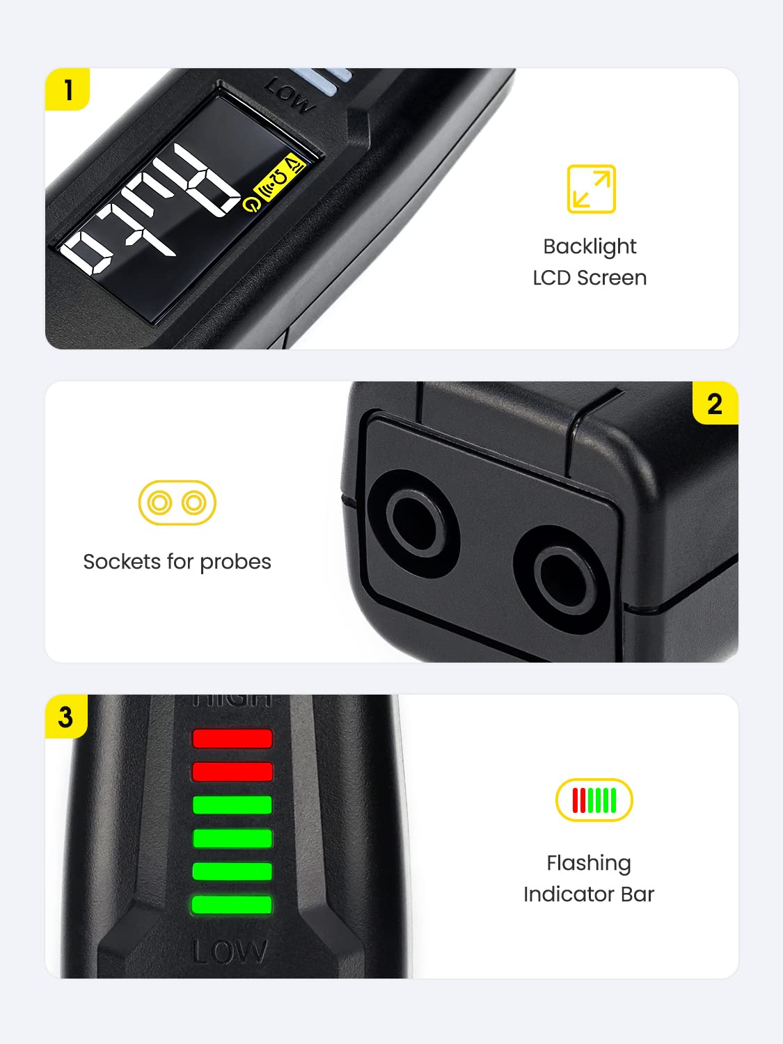 KAIWEETS Multifunction Non Contact Voltage Tester(ST100) and Outlet Tester(KM117B), Home Electricity Problem Checker