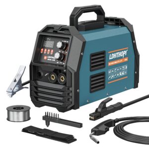 ldhthopi 140a mig welder, 4-in-1 flux core/solid wire/lift tig/stick welder, 110v gas/gasless welder machine for home, car, yard, workshop, farm