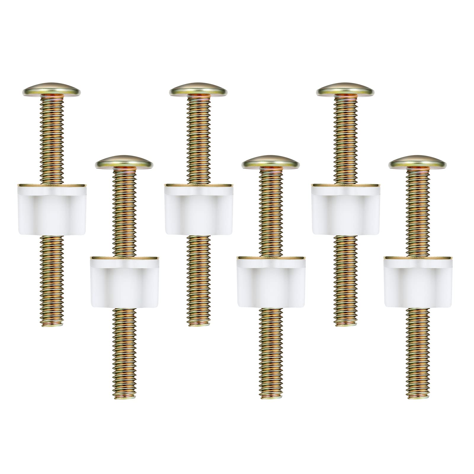 AIEX 6 Sets Toilet Seat Screws and Bolts, Metal Screws for Toilet Seat Bolts Replacement with Plastic Nuts and Metal Washers Toilet Bolt Set for Replacing Top Mount Toilet Seat Hinges