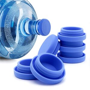 5 gallon water bottle caps pack of 6, silicone replacement caps for 5 gallon water jug reusable, no spill 5 gallon water jug lids leak proof fit 55mm bottles