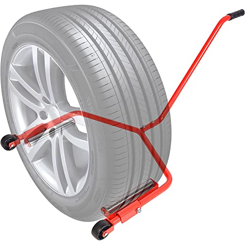 4utoHydra 300lbs Heavy Duty Tire Dolly Car Wheel Cart for Garage Workshop (Red)