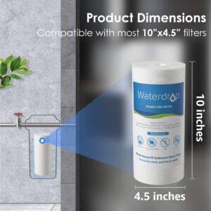 Waterdrop Whole House Water Filter, Replacement for 3M Aqua-Pure AP810, Whirlpool WHKF-GD25BB, GE GXWH40L, GXWH35F, Culligan RFC-BBSA, 5 Micron, 10" x 4.5", Well & Tap Water Filter, Pack of 4, Bundle