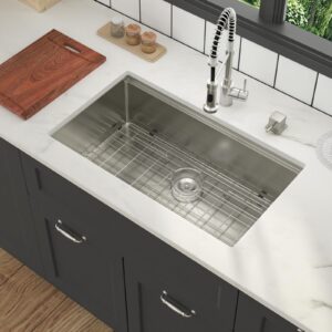 33 Kitchen Sink Undermount - Lepuday Undermount Kitchen Sink 33 Inch Stainless Steel 16 Gauge Single Bowl Workstation Kitchen Sinks 33X19 With R10 Round Corner