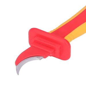 Insulated Cutter, Electrician Knife Sickle Type Stainless Steel Blade Antimagnetic For Electric Cable Repair