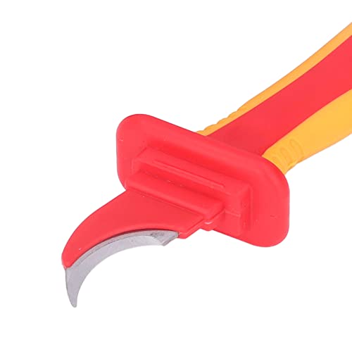 Insulated Cutter, Electrician Knife Sickle Type Stainless Steel Blade Antimagnetic For Electric Cable Repair