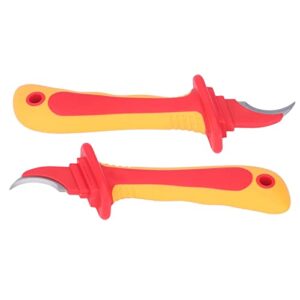 Insulated Cutter, Electrician Knife Sickle Type Stainless Steel Blade Antimagnetic For Electric Cable Repair