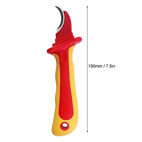 Insulated Cutter, Electrician Knife Sickle Type Stainless Steel Blade Antimagnetic For Electric Cable Repair