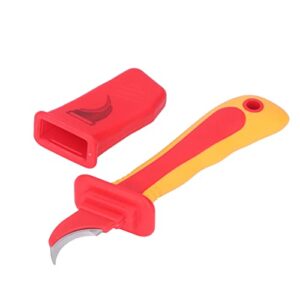 Insulated Cutter, Electrician Knife Sickle Type Stainless Steel Blade Antimagnetic For Electric Cable Repair