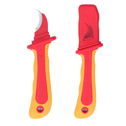 Insulated Cutter, Electrician Knife Sickle Type Stainless Steel Blade Antimagnetic For Electric Cable Repair