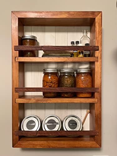 Mansfield Cabinet No. 101 - Solid Wood Spice Rack Cabinet Early American/Navy Blue