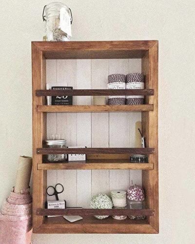 Mansfield Cabinet No. 101 - Solid Wood Spice Rack Cabinet Golden Oak/Cascade Blue