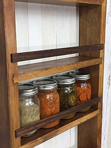 Mansfield Cabinet No. 101 - Solid Wood Spice Rack Cabinet Espresso/Khaki Green